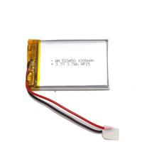China 3.7V 1000mAh Lithium Polymer Battery, 3.7Wh Rechargeable Battery Cell with White 2‑Pin Connector for Portable Handheld Devices, CE China Manufacturer for sale