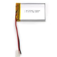 China 3.7V 1000mAh Lithium Polymer Battery, 3.7Wh Rechargeable Battery Cell with White 2‑Pin Connector for Portable Handheld Devices, CE China Manufacturer for sale