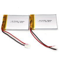 China 3.7V 1000mAh Lithium Polymer Battery, 3.7Wh Rechargeable Battery Cell with White 2‑Pin Connector for Portable Handheld Devices, CE China Manufacturer for sale