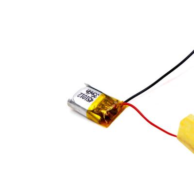 China 3.7V 35mAh Ultra‑Mini Lithium Polymer, Li‑Po Rechargeable Battery Cell with Yellow Insulating Patch Bare Wire for Tiny Wearable Devices, RoHS Compliant Made in China for sale
