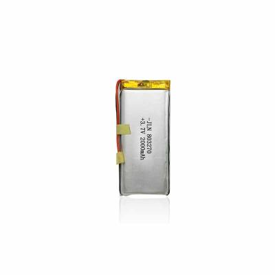 China PL803270 7.4Wh 2000mAh 3.7 V 2000mAh Lithium Polymer Rechargeable Battery, Soft Pack Li‑po Battery with Red Black Wires for Portable Speaker, MSDS Certified for sale