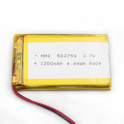 China PL503759 3.7V 1200mAh LiPo Battery 4.44Wh Lithium Polymer Battery Built-in Protection Circuit for Bluetooth Audio, MSDS China Manufacturer for sale