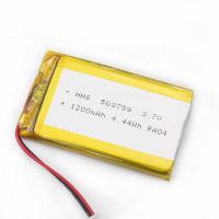 China PL503759 3.7V 1200mAh LiPo Battery 4.44Wh Lithium Polymer Battery Built-in Protection Circuit for Bluetooth Audio, MSDS China Manufacturer for sale