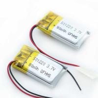 China PL501220 3.7V 80mAh Rechargeable Lithium Polymer Li-Po Battery with Lead Wires for Ultra Small Wearable Electronics, RoHS Compliant Made in China for sale