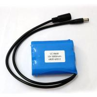 China 33.3Wh 12V 3Ah 18650 Lithium Ion Battery Pack with Separate DC Male Female Charge Discharge Cable for LED Light Strip,  MSDS China Manufacturing Factory for sale