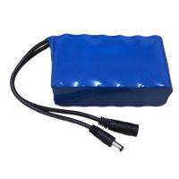 China 12V 8 Amp Rechargeable 18650 Lithium Ion Battery Pack with Separate DC Male Female Charge Discharge Cable for LED Strip Light, CE China Manufacturing Factory for sale