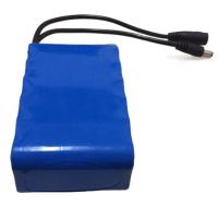 China 12V 8 Amp Rechargeable 18650 Lithium Ion Battery Pack with Separate DC Male Female Charge Discharge Cable for LED Strip Light, CE China Manufacturing Factory for sale