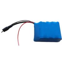 China 12V 6Ah 18650 Rechargeable Lithium Battery Pack, Blue PVC Heat Shrink Insulation with DC Female Charging Jack & Extra Stripped Red Black Lead Wires, CB China Manufacturer for sale