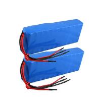 China CC CV 12V 16Ah 18650 Lithium Ion Battery, Blue PVC Heat Shrink Insulation with 2 Groups of Stripped Red Black Lead Wires, CE China Manufacturing Factory for sale