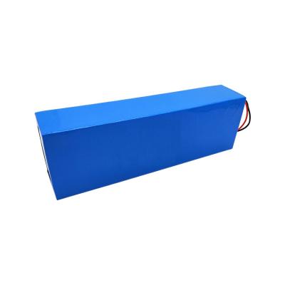 China 12V 45Ah Rectangular 18650 Lithium Battery Pack, Blue PVC Insulated BMS Protected Rechargeable Li-ion Cell with Reinforced Strain-Relief Bare Lead Wires for Narrow Tubular Devices for sale