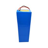 China 12V 45Ah Rectangular 18650 Lithium Battery Pack, Blue PVC Insulated BMS Protected Rechargeable Li-ion Cell with Reinforced Strain-Relief Bare Lead Wires for Narrow Tubular Devices for sale