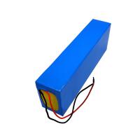 China 12V 45Ah Rectangular 18650 Lithium Battery Pack, Blue PVC Insulated BMS Protected Rechargeable Li-ion Cell with Reinforced Strain-Relief Bare Lead Wires for Narrow Tubular Devices for sale