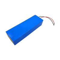 China 12V 45Ah Rectangular 18650 Lithium Battery Pack, Blue PVC Insulated BMS Protected Rechargeable Li-ion Cell with Reinforced Strain-Relief Bare Lead Wires for Narrow Tubular Devices for sale