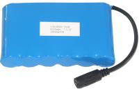 China 12V 5000mAh 18650 Rechargeable Lithium Battery Pack，Blue PVC Insulated Li-ion Cell with Pre-Wired DC Female Connector for Portable Lighting，MSDS China Manufacturer for sale