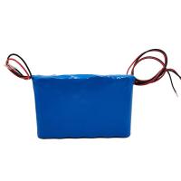 China 12V 4000mAh 18650 Lithium Battery ，Blue PVC Insulated Rechargeable Li-ion Cell  with Two Sets of Red Black Bare Lead Wires for Dual-Power Monitoring Gadgets，RoHS Compliant Made in China for sale