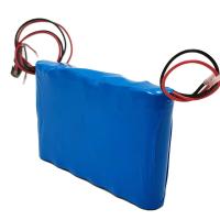 China 12V 4000mAh 18650 Lithium Battery ，Blue PVC Insulated Rechargeable Li-ion Cell  with Two Sets of Red Black Bare Lead Wires for Dual-Power Monitoring Gadgets，RoHS Compliant Made in China for sale