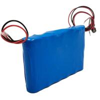 China 12V 4000mAh 18650 Lithium Battery ，Blue PVC Insulated Rechargeable Li-ion Cell  with Two Sets of Red Black Bare Lead Wires for Dual-Power Monitoring Gadgets，RoHS Compliant Made in China for sale