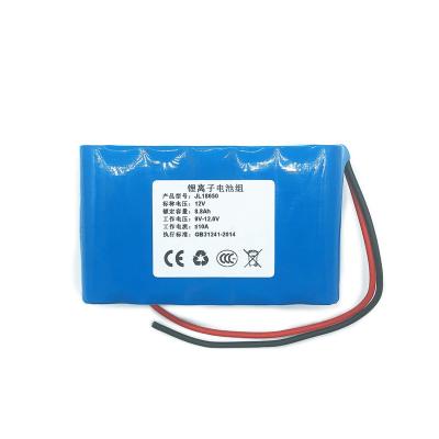 China 12V 8.8Ah 18650 Lithium Battery Pack, Blue PVC Insulated Rechargeable Li-ion Cell for Commercial Testing Instruments with Bare Positive Negative Wires, CE Certified China Manufacturer for sale