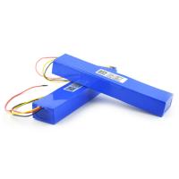 China CE 3300mAh 24V Slim Vertical Strip 18650 Lithium Ion Battery Pack, Blue PVC Heat Shrink Bare Main Wires & Balance Tap Wires Built-in BMS Rechargeable Li-ion Battery for Sweeping Devices for sale