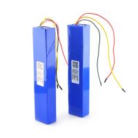 China CE 3300mAh 24V Slim Vertical Strip 18650 Lithium Ion Battery Pack, Blue PVC Heat Shrink Bare Main Wires & Balance Tap Wires Built-in BMS Rechargeable Li-ion Battery for Sweeping Devices for sale