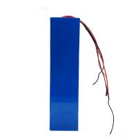 China 10Ah 24V Long Strip 18650 Lithium Ion Battery Pack with Bare Red Black Silicone Wires, Blue PVC Wrapped Rechargeable Li-ion Storage Battery with FCC CE Certified Label for Electric Scooter for sale