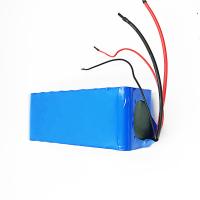 China 12.8Ah 24V 18650 Lithium Ion Battery Pack Blue PVC Heat Shrink Wrapped with Bare Red Black Silicone Wires, Li-ion Storage Battery for E-Scooter, CB China Manufacturer for sale