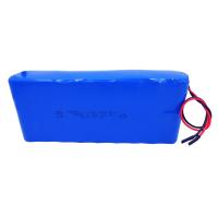 China 6.7Ah 24V Slim Long Rectangle 18650 Lithium Ion Battery Pack, Red Black Stripped Bare Wire Built-in BMS for Garden Light, IEC62133 China Manufacturer for sale
