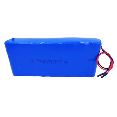 China 6.7Ah 24V Slim Long Rectangle 18650 Lithium Ion Battery Pack, Red Black Stripped Bare Wire Built-in BMS for Garden Light, IEC62133 China Manufacturer for sale