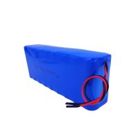 China 6.7Ah 24V Slim Long Rectangle 18650 Lithium Ion Battery Pack, Red Black Stripped Bare Wire Built-in BMS for Garden Light, IEC62133 China Manufacturer for sale