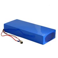 China 48V 10Ah Lithium Battery Pack, Long Blue PVC Waterproof Lithium Iron Phosphate Battery with Single Aviation Connector, Built-in Smart BMS for Scooter, CE China Manufacturer for sale
