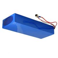 China 48V 10Ah Lithium Battery Pack, Long Blue PVC Waterproof Lithium Iron Phosphate Battery with Single Aviation Connector, Built-in Smart BMS for Scooter, CE China Manufacturer for sale