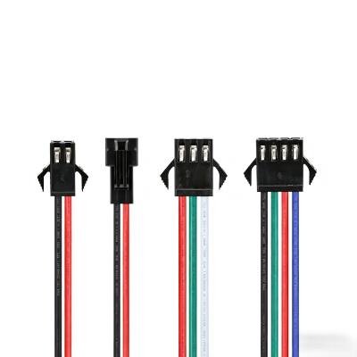 China OEM Custom Wire Harness | SM Male-Female Connector Cable (2.54mm Pitch) — Wire-to-Wire Battery Charging Interface, 2P/3P/4P Terminal Power Cord for LED Lights | China Factory Low MOQ for sale