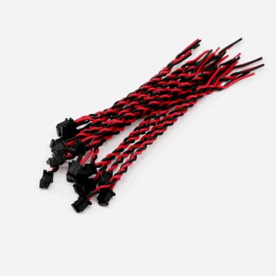 China OEM Custom Red Black Twisted Pair Wire Harness，Molex 5264 2Pin Plastic Lock Connector Signal Cable Assembly for Electronic Equipment，China Wiring Harness Factory for sale