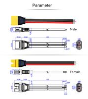 China OEM ODM Wiring Solutions Amass AS150U Male Female Connector with Signal Pin And 8AWG Short Silicone Wire China Cable Harness Manufacturers Produce Custom Drone Wiring Harnesses for sale