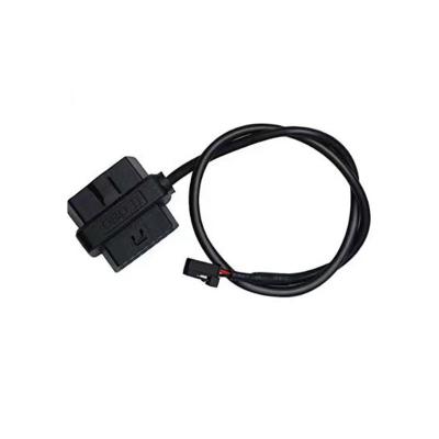 China Custom Automotive Wire Harness | Standard 16Pin OBD Male Plug to Small Multi-Pin Connector Wire Harness for Car GPS Tracker  | China Manufacturing Factory for sale