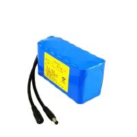 China 24V 8Ah 8650 Lithium Ion Battery Pack Blue PVC Heat Shrink DC Male Female Plug Built-in BMS Rechargeable Li-ion Battery for Portable Lighting , UN38.3 Certified for sale