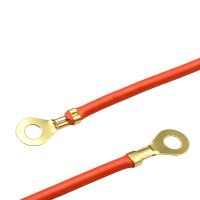 China Bulk Order Double End O‑Ring Eyelet Terminal Jumper Wire Harness, ODM Oxygen‑Free Pure Copper Brass Ring Lug Cable for Battery, Chinese Manufacturer Wire Harness for sale