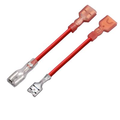 China Bespoke 6.3mm 250‑Series Fully Insulated Quick Disconnect Pre‑Crimped Wire Harness, 4‑Style Terminal Cable Assembly for Home Appliance, RoHS Compliant Made in China for sale