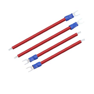 China ODM Spade Fork Terminal Pre‑Crimped Jumper Wire Harness, Dual‑End Spade & Spade‑to‑Ferrule Jumper Cable Assembly for Terminal Block Battery Pack，Wire Harness Bulk Supplier for sale