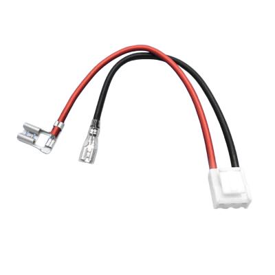 China Low MOQ Terminal Cable Assembly，Custom 90 Degree Flag‑Shaped Crimp Terminal Wire Harness, Pre‑Made Spade Jumper Wire for Battery Pack，UL Certified Factory for sale