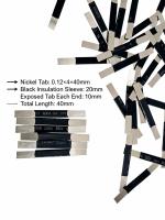 China Custom Battery Nickel Strip, 0.12*4*40mm Battery Nickel Strip, Pre‑Sleeved 20mm Black Heat‑Shrink Tube with 10mm Bare Tab on Both Sides for Lithium Battery Pack Spot‑Welding, China Supplier for sale