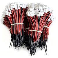 China Bulk Order Wire Harness,  Custom XH2.54-2P Connector Cable Assembly，24AWG Red Black Tinned End Wiring Harness for Electronics，China Wire Harness Supplier for sale