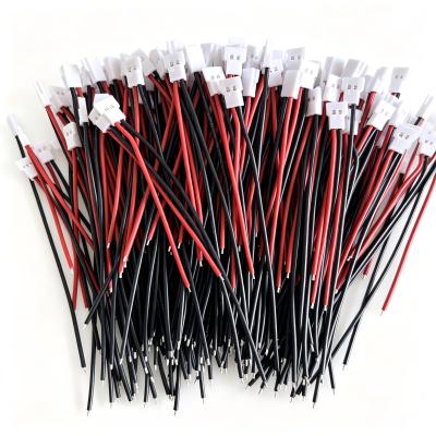 China Bulk Order Wire Harness,  Custom XH2.54-2P Connector Cable Assembly，24AWG Red Black Tinned End Wiring Harness for Electronics，China Wire Harness Supplier for sale