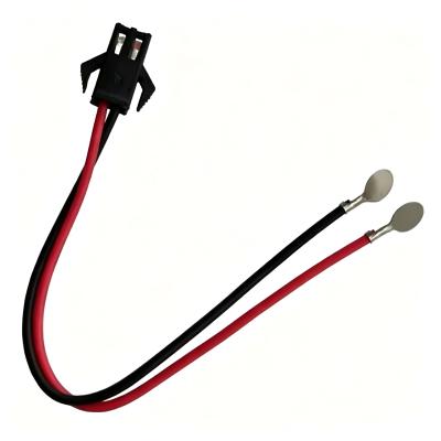 China Custom 2 Pin Locking Plastic Connector Wire Harness, Red Black Cable with Round Metal Disc Tabs for Energy Storage Battery，Quick Turnaround China Factory for sale