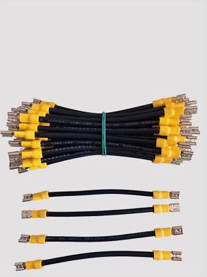 China Pre-Crimped Spade Terminal Wire Harness, 4.0mm² RV Cable with Yellow Heat Shrink Tubing for Industrial Power Wiring Projects | OEM & ODM Available for sale