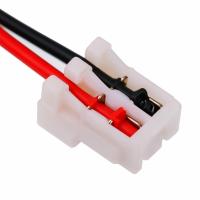 China ODM 2 Pin White Locking Connector Wire | Red Black Cable with Stripped Wire Ends for Sensors for sale