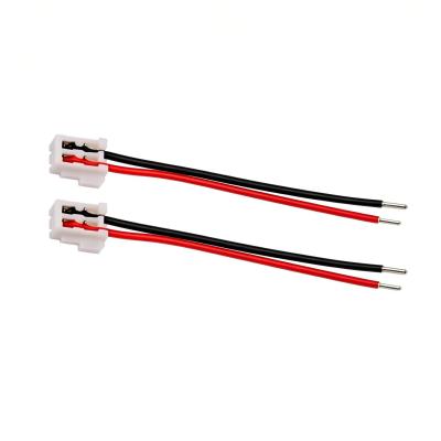 China ODM 2 Pin White Locking Connector Wire | Red Black Cable with Stripped Wire Ends for Sensors for sale