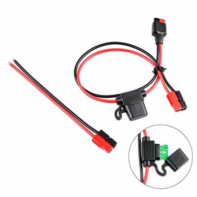 China Custom Anderson Style Power Cable Assembly with Inline Fuse Holder for Energy Storage Connection for sale