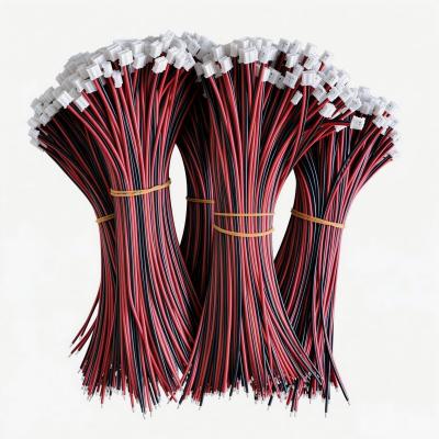China PH2.0 3P Wire Harness | UL1007 22AWG Red Black Cable Assembly with Tinned Stripped End for Sensors for sale