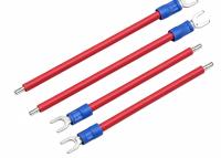China Custom Double End Spade Fork Terminal with Red Blue Insulated Jumper Wire Harness for Battery for sale